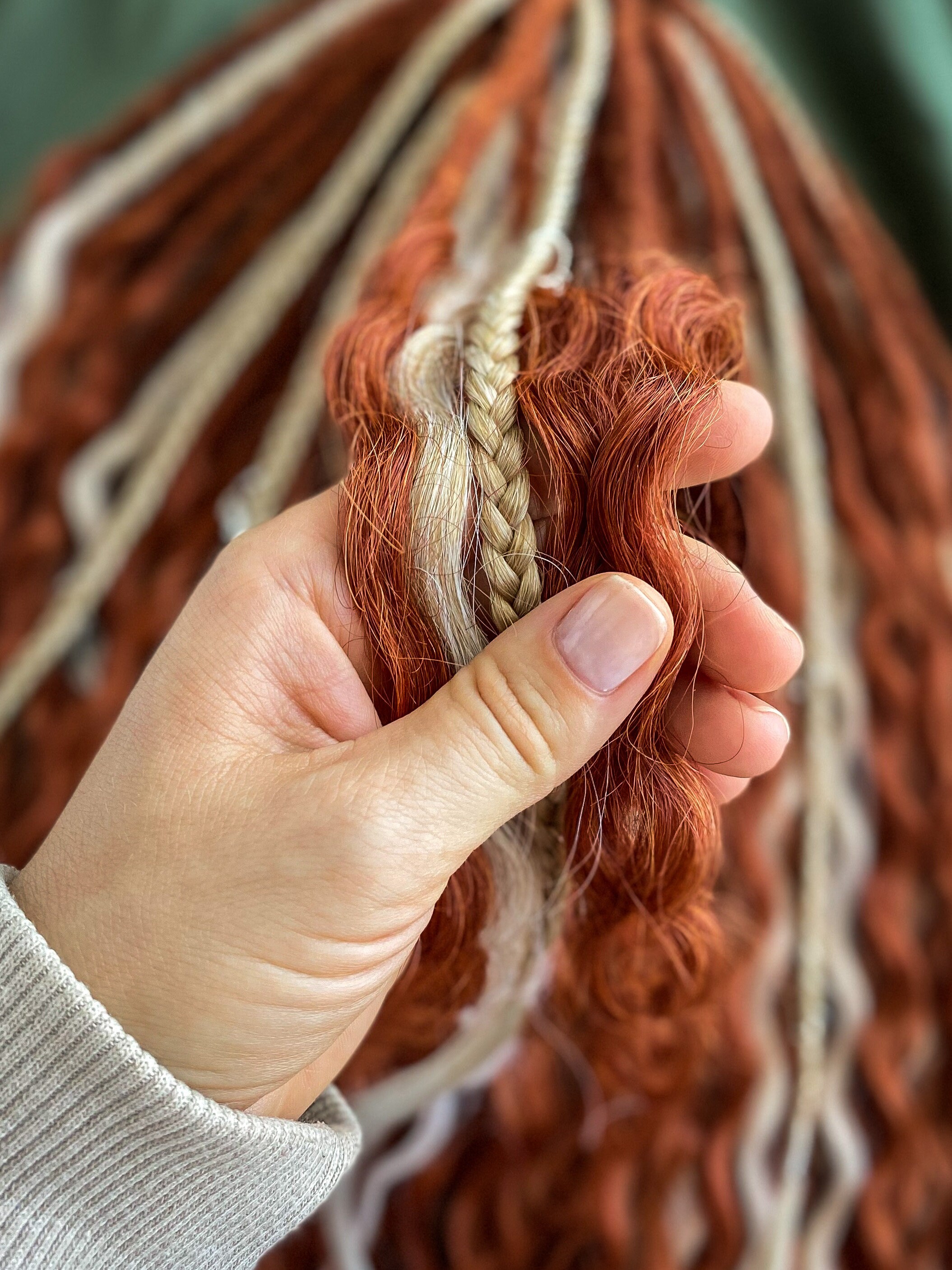 Curly Dreadlocks Ginger Blonde Color Double Ended Set Ombre Dreads ...