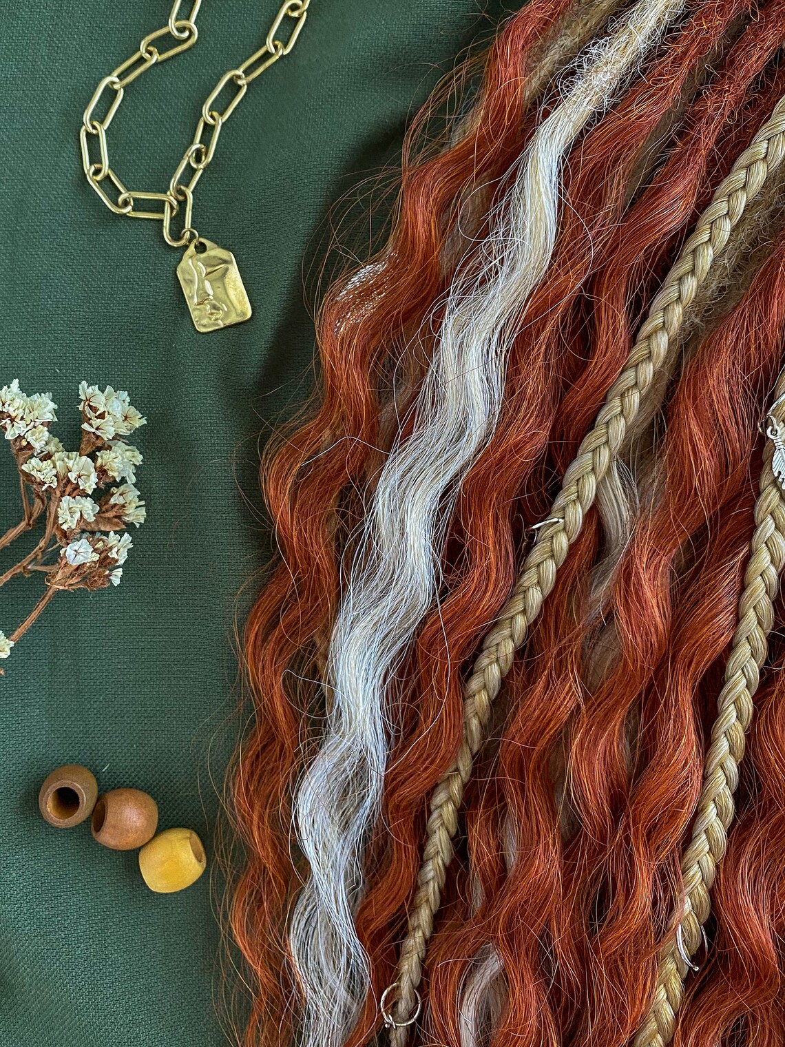 Curly Dreadlocks Ginger Blonde Color Double Ended Set Ombre Dreads ...