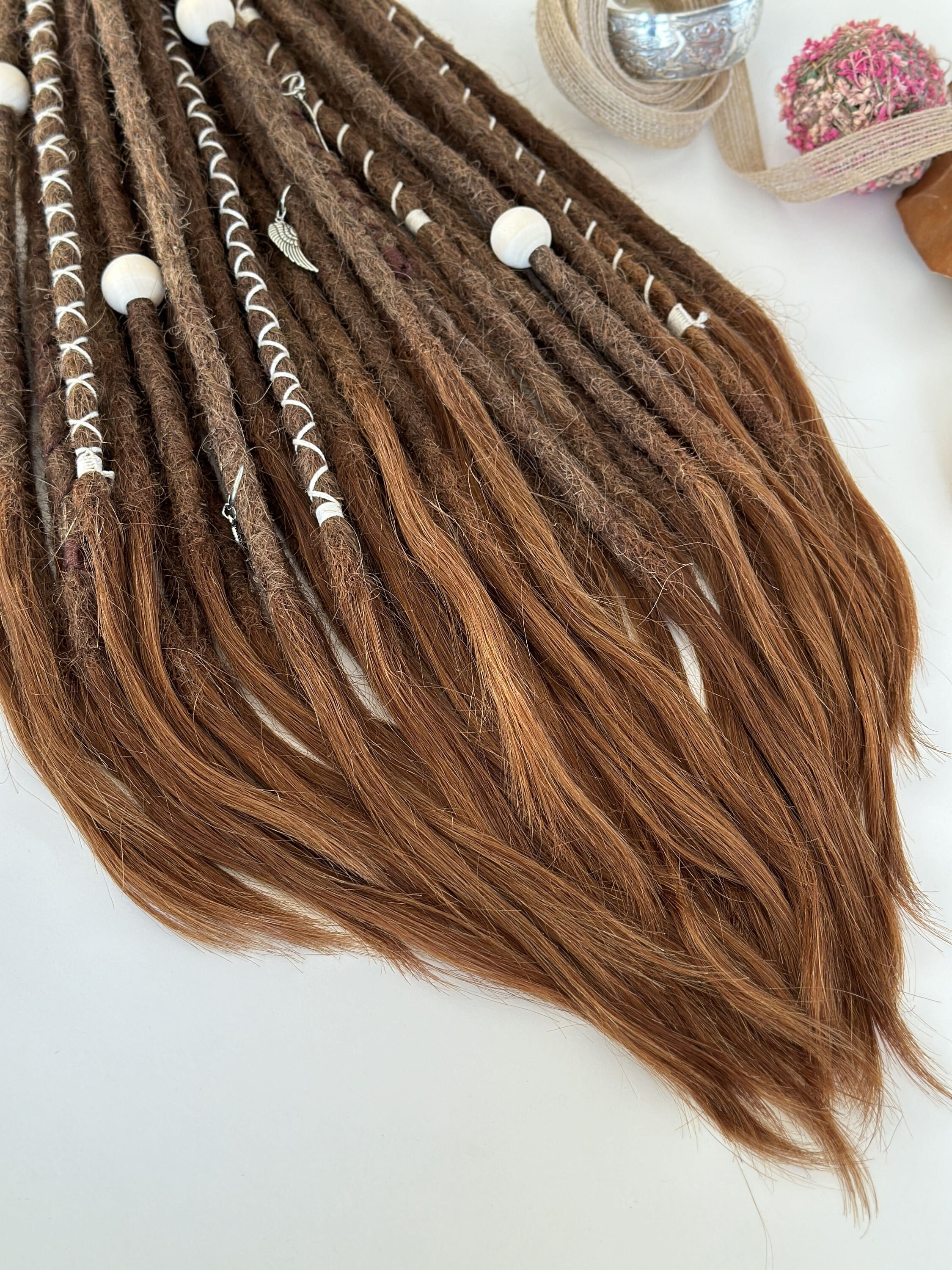 Brunette Dreadlocks Extensions Human Hair Single Ended and Double Ended ...