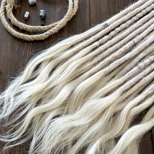 Scandinavian Ash Blonde Dreadlocks Extensions Human Hair Single Ended ...