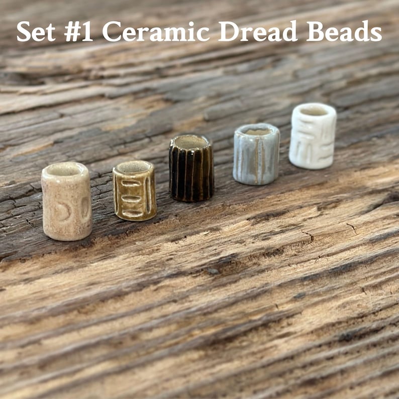 5 Glazed Ceramic Tube Dreadlock Beads: Hair Jewelry Accessory - Etsy