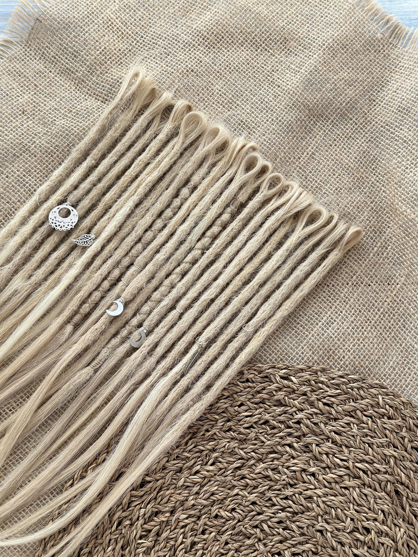 Platinum Blonde Human Hair Dreadlock Extensions 11 Single Ended ...