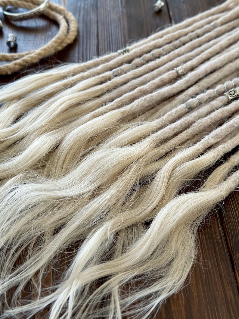 Scandinavian Ash Blonde Dreadlocks Extensions Human Hair Single Ended ...