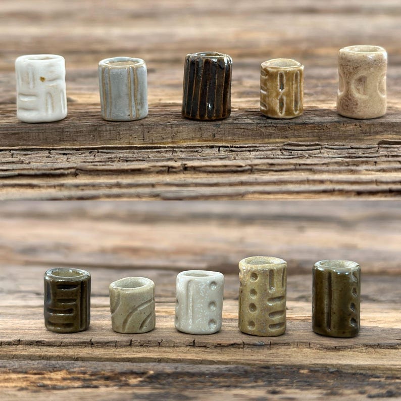 5 Glazed Ceramic Tube Dreadlock Beads: Hair Jewelry Accessory - Etsy