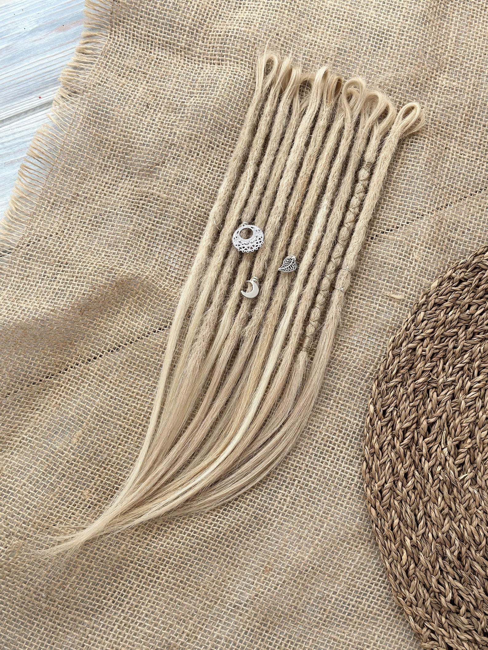 Platinum Blonde Human Hair Dreadlock Extensions 11 Single Ended ...