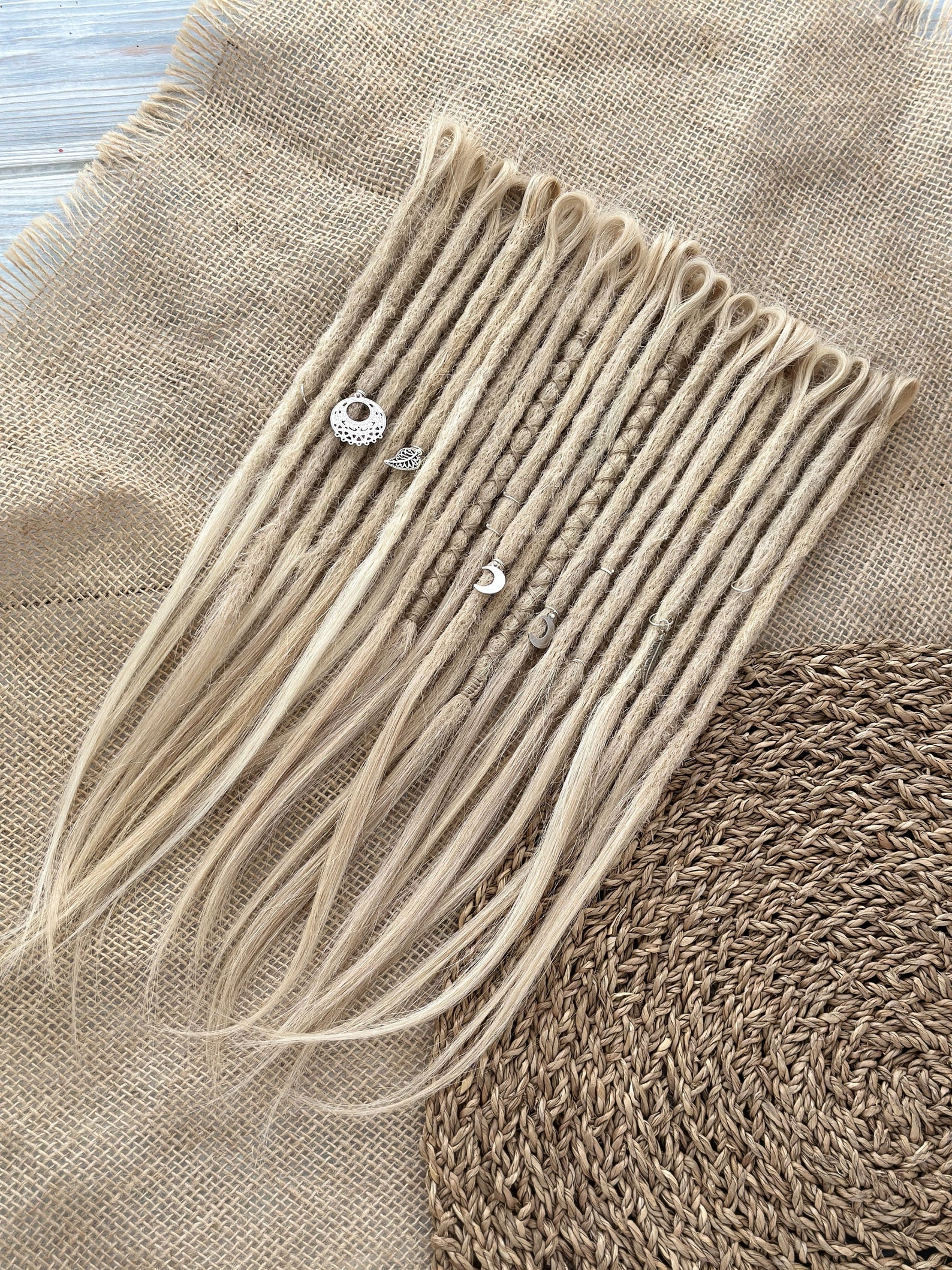 Platinum Blonde Human Hair Dreadlock Extensions 11 Single Ended ...