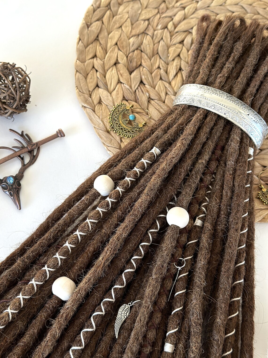 Brunette Dreadlocks Extensions Human Hair Single Ended and Double Ended ...