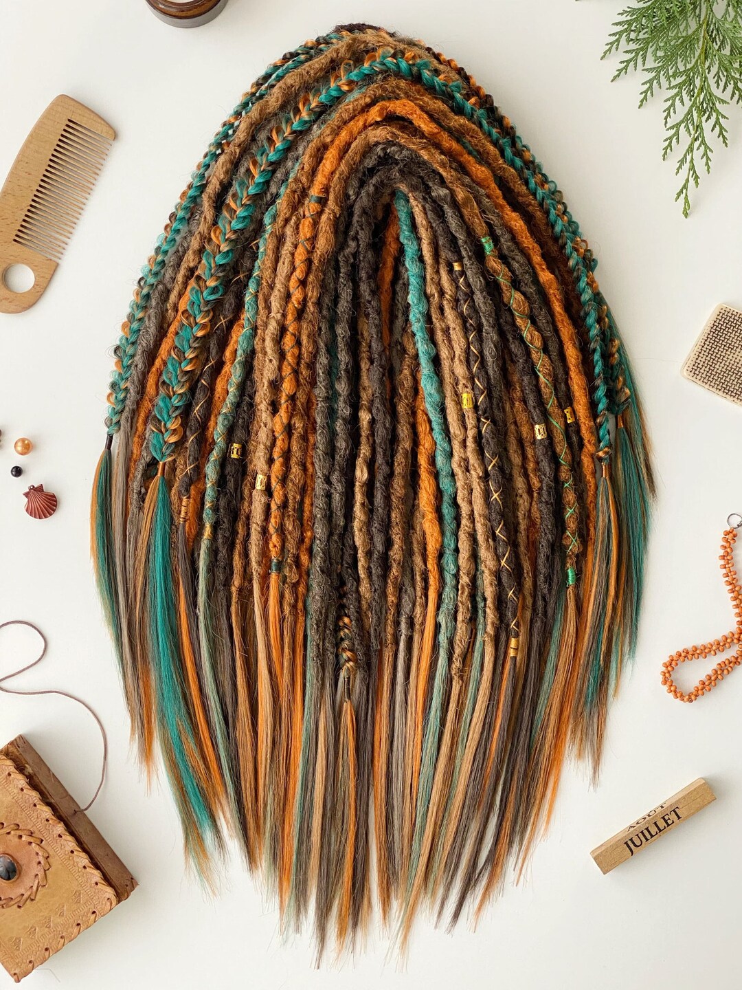 Сrocheted Textured Forest Elf Set Dreadlocks Set, Earthy Brown, Vibrant ...