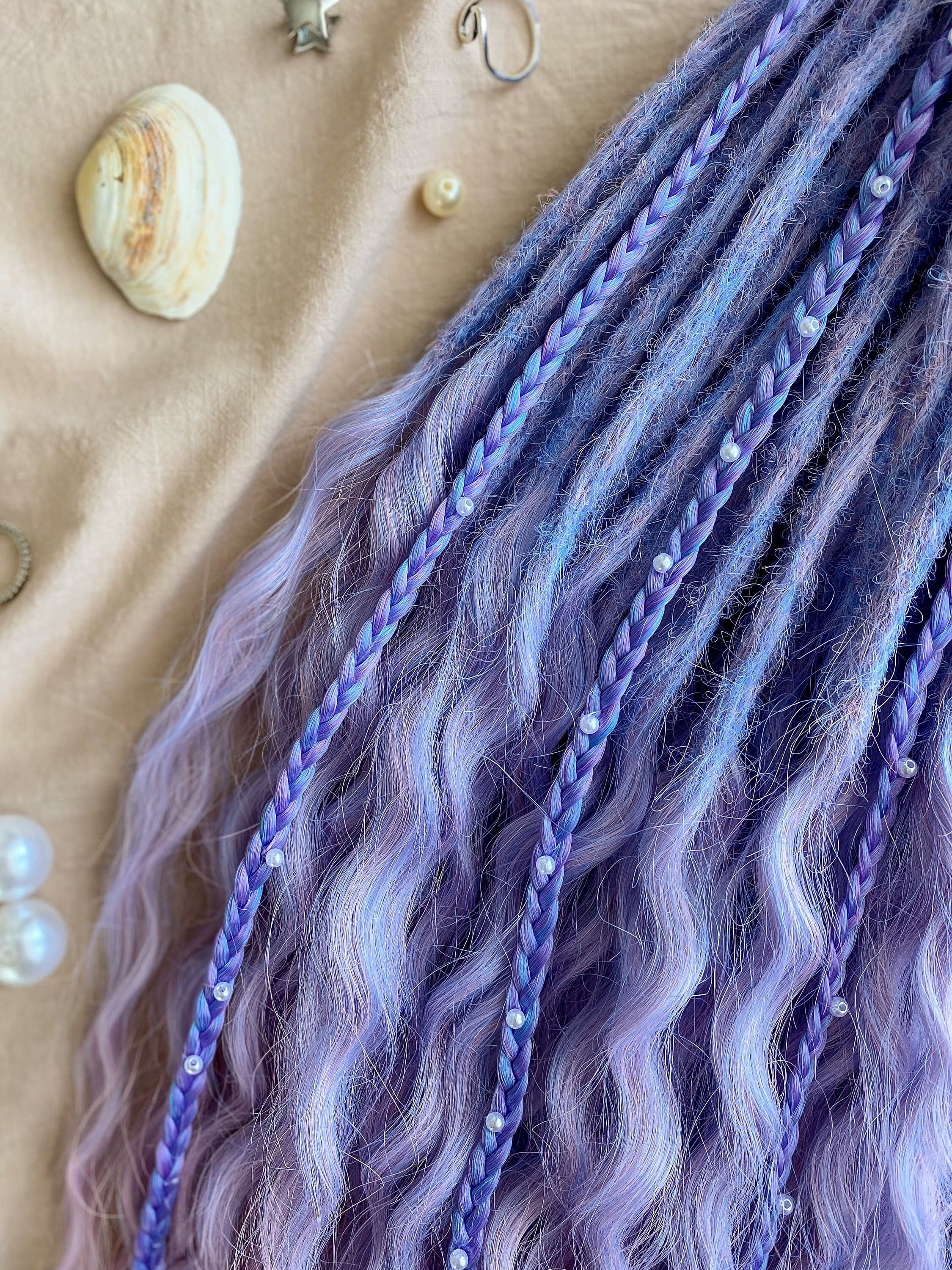 Curly Dreadlocks Pastel Violet Color Double Ended Synthetic Dreads ...