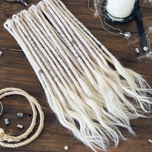 Scandinavian Ash Blonde Dreadlocks Extensions Human Hair Single Ended ...