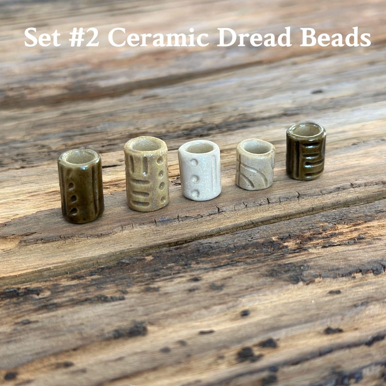 5 Glazed Ceramic Tube Dreadlock Beads: Hair Jewelry Accessory - Etsy