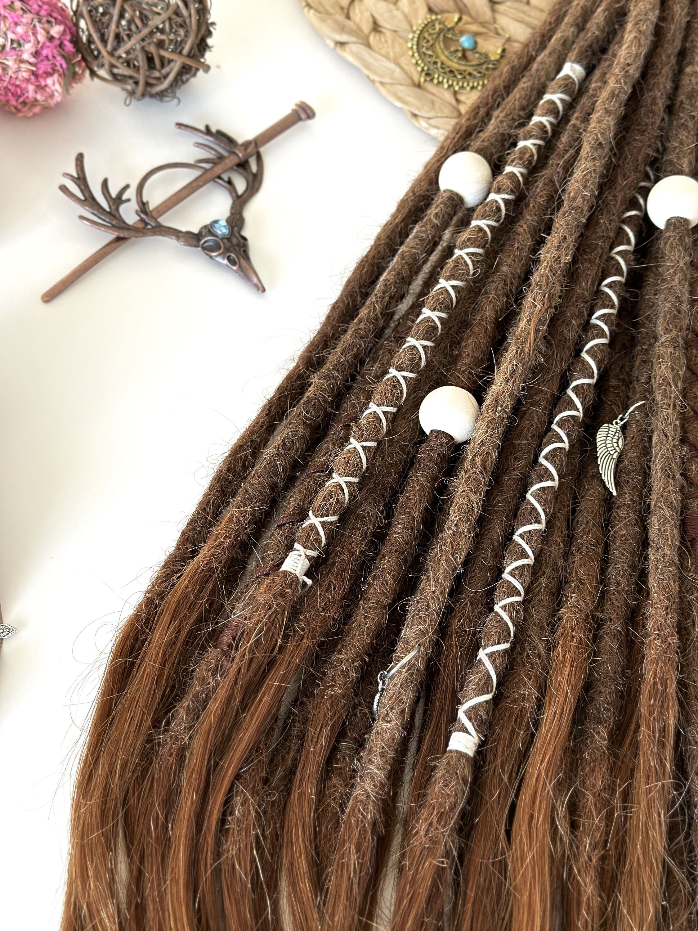 Brunette Dreadlocks Extensions Human Hair Single Ended and Double Ended ...