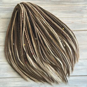 BOHO Dreadlock Extensions Set Ombre Natural Colors of Dark Blond and ...