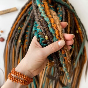 Сrocheted Textured Forest Elf Set Dreadlocks Set, Earthy Brown, Vibrant ...