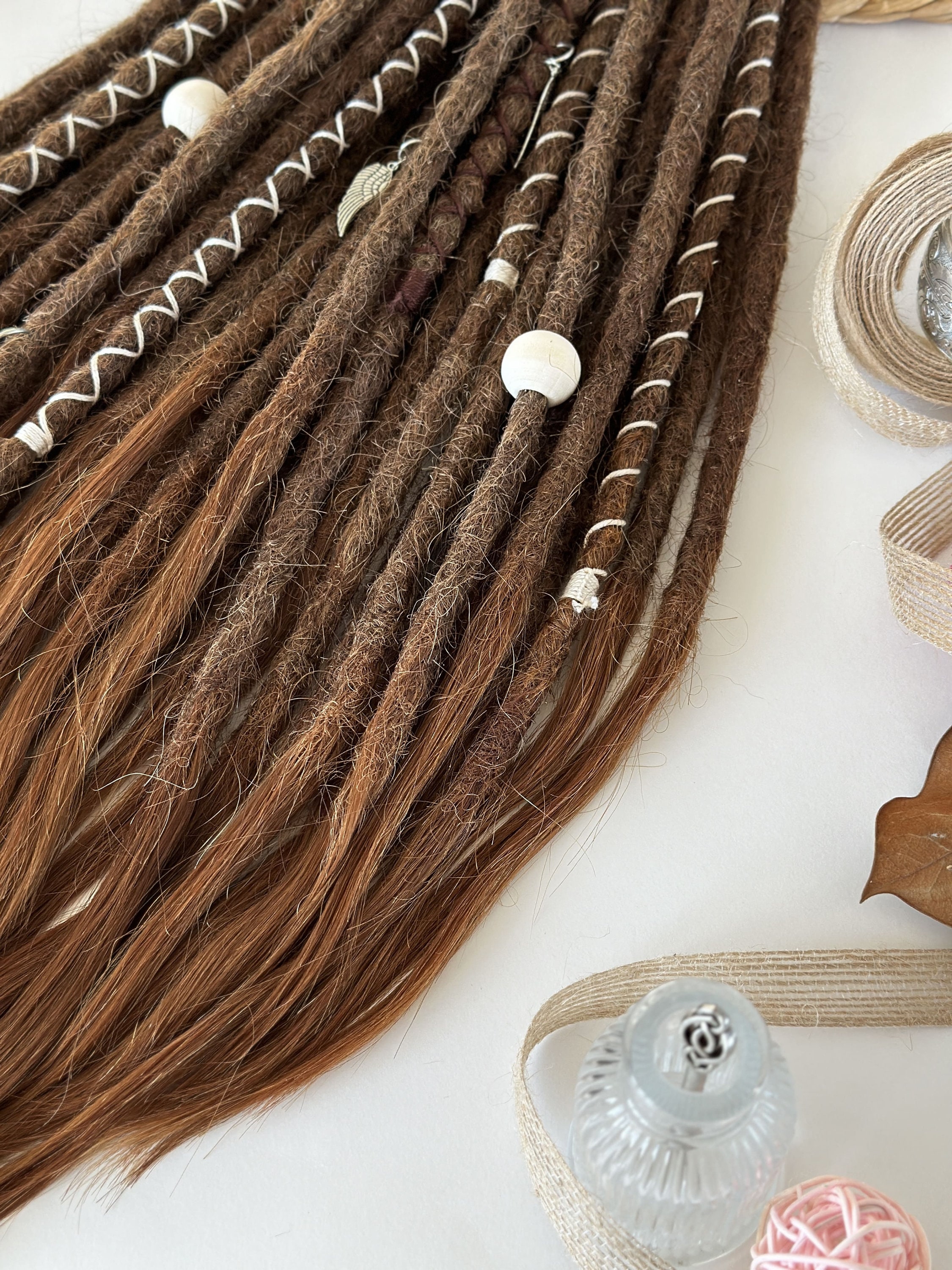 Brunette Dreadlocks Extensions Human Hair Single Ended and Double Ended ...