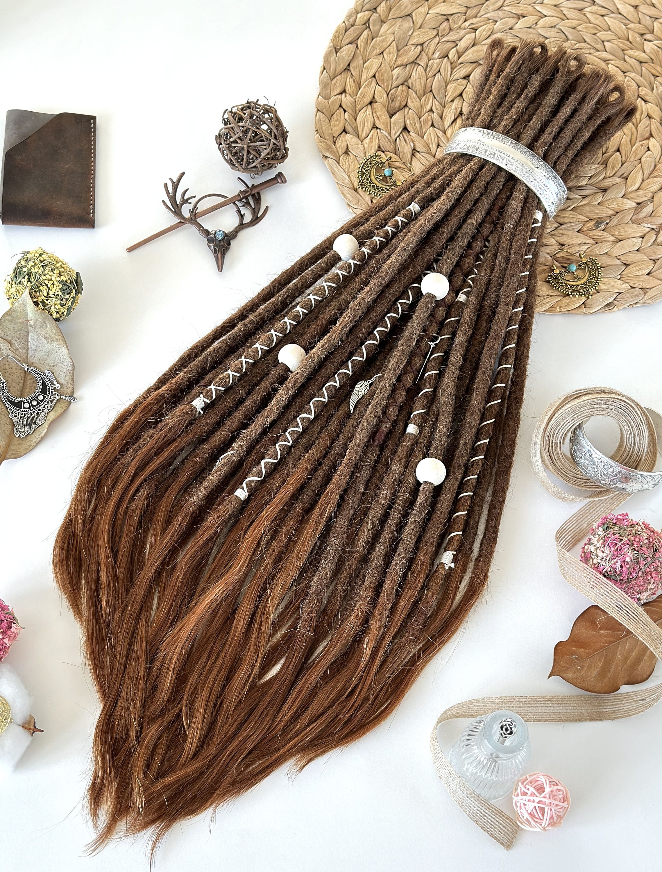 Brunette Dreadlocks Extensions Human Hair Single Ended and Double Ended ...