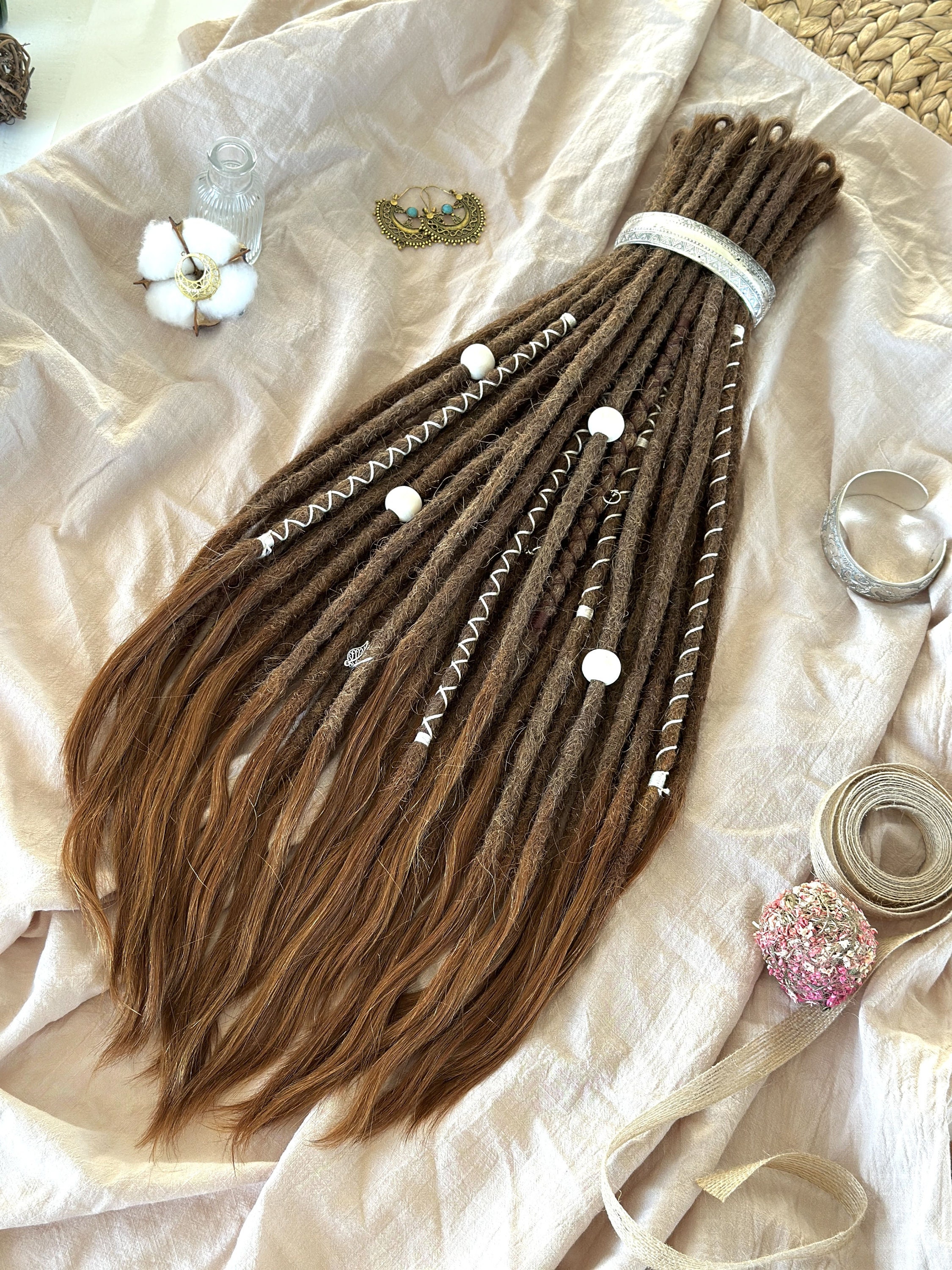 Brunette Dreadlocks Extensions Human Hair Single Ended and Double Ended ...