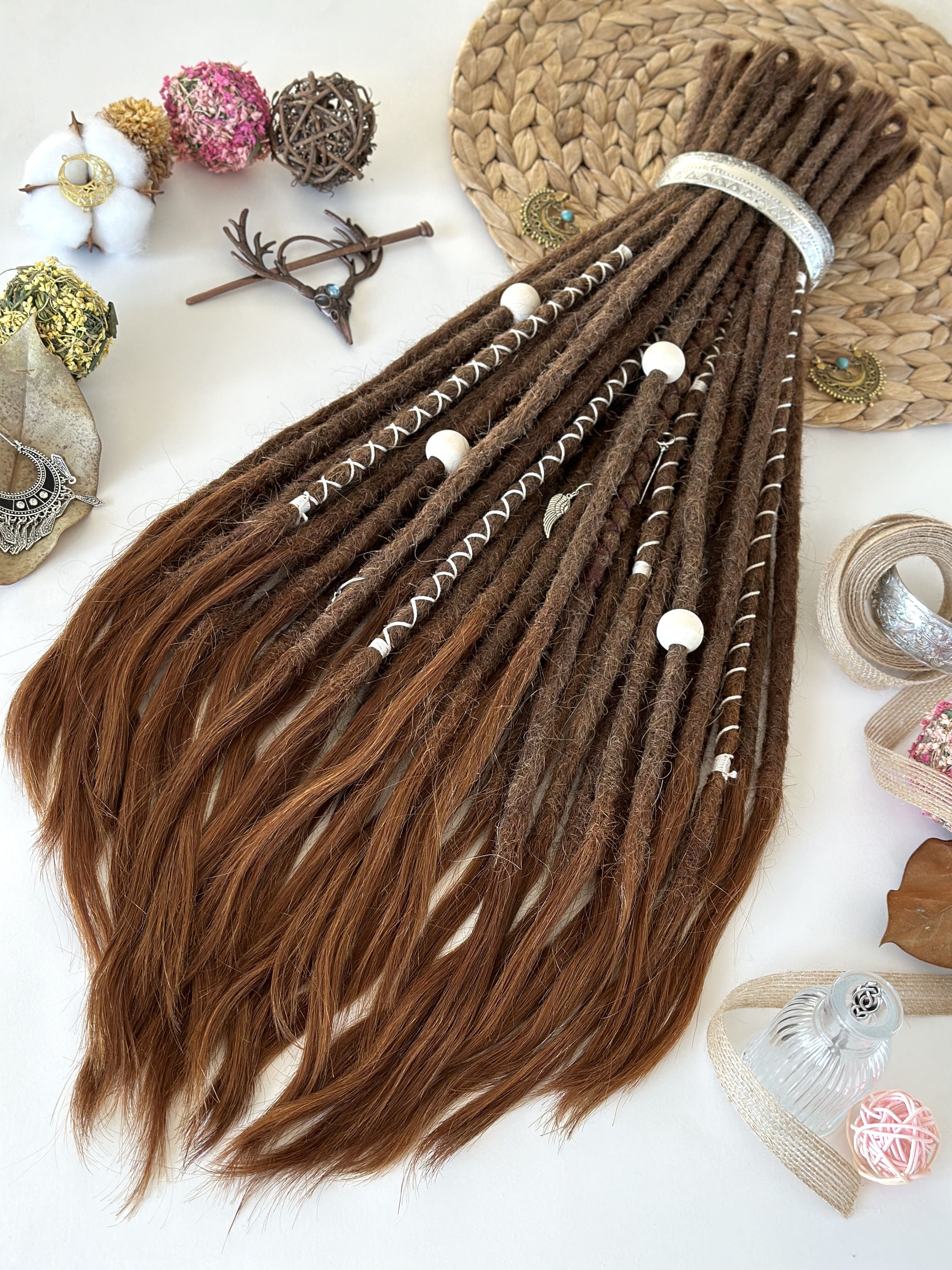 Brunette Dreadlocks Extensions Human Hair Single Ended and Double Ended ...