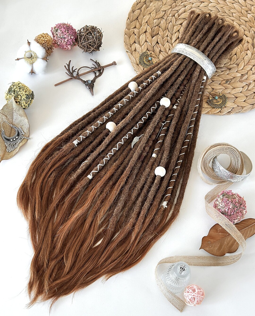 Brunette Dreadlocks Extensions Human Hair Single Ended and Double Ended ...