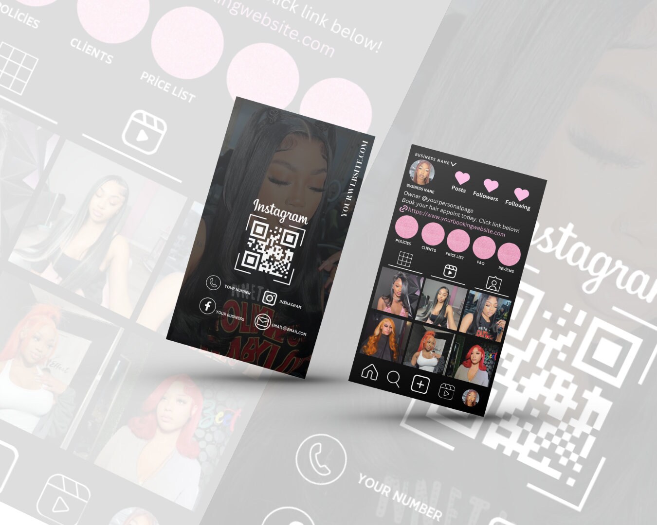 2023 Instagram Business Card, IG Business Card, DIY Canva Business Card ...