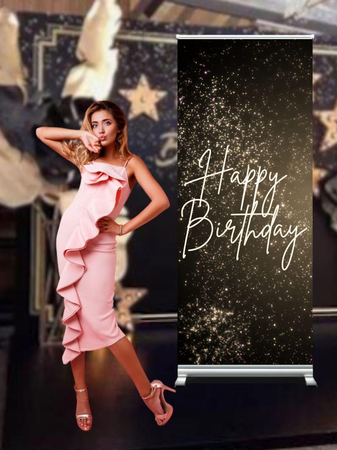 Custom Birthday Retractable Banner Personalized Birthday Party Backdrop ...