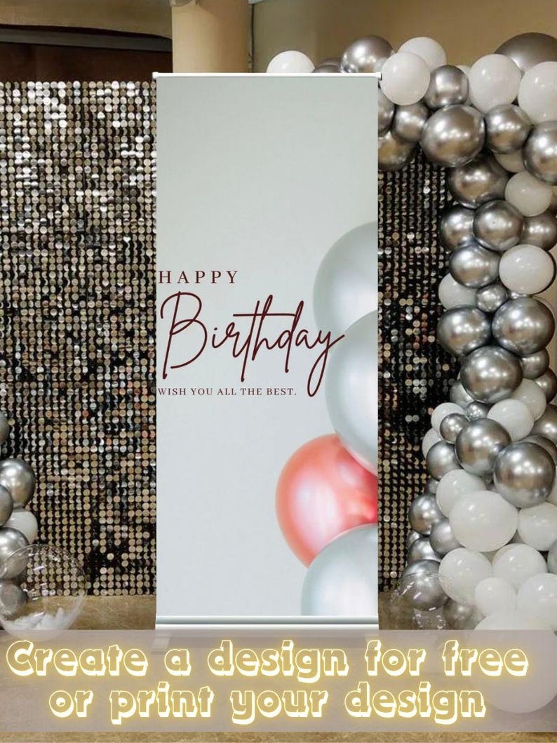 Custom Birthday Retractable Banner - Personalized Birthday Party ...