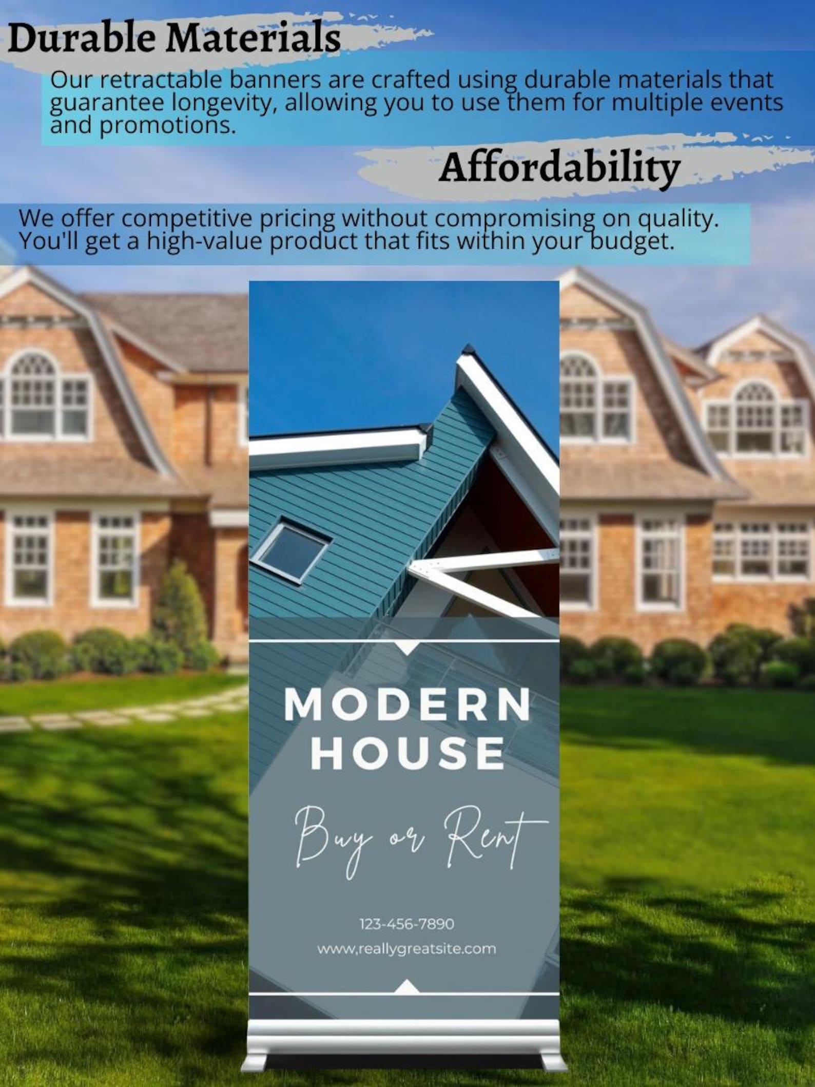 Custom Realtor Retractable Banner - Personalized Real Estate Open House ...