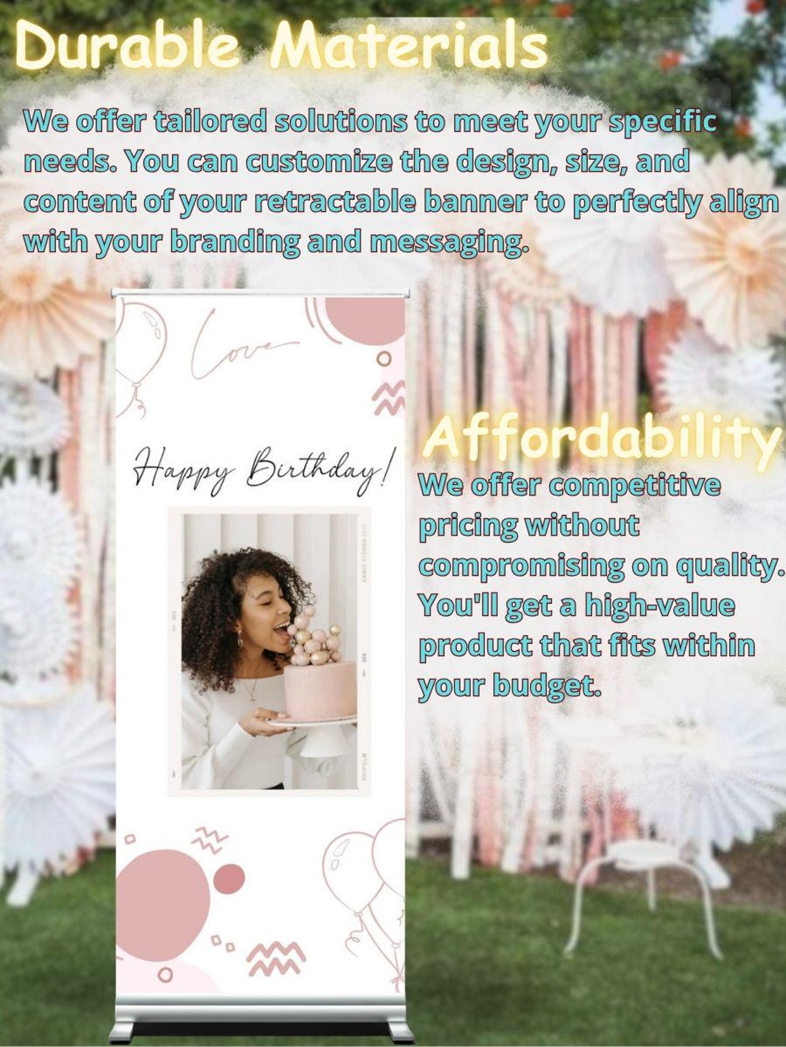 Custom Birthday Retractable Banner - Personalized Birthday Party ...