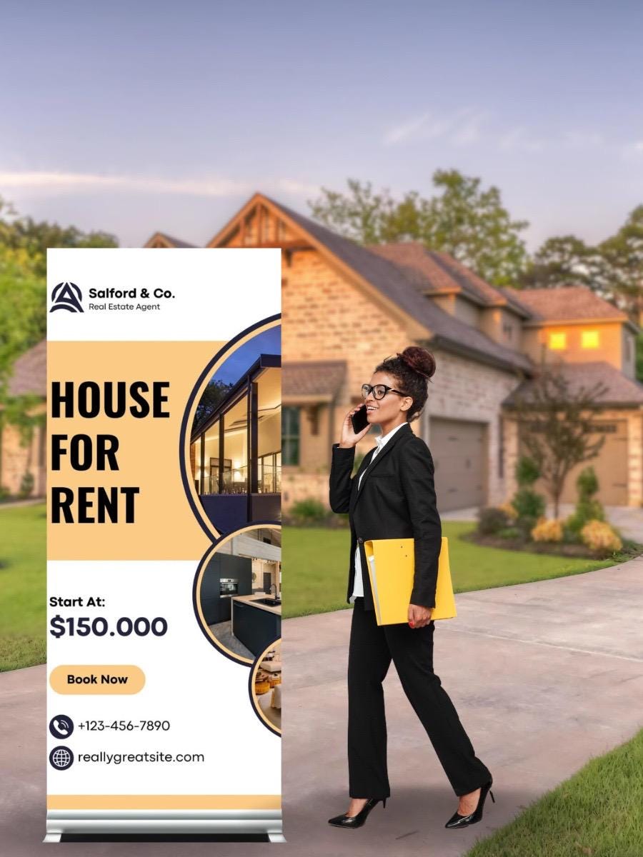 Custom Realtor Retractable Banner - Personalized Real Estate Open House ...