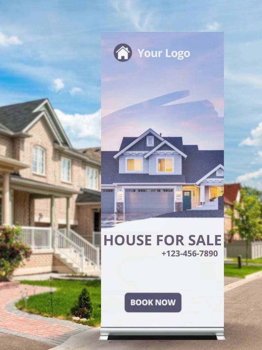 Custom Realtor Retractable Banner - Personalized Real Estate Open House ...