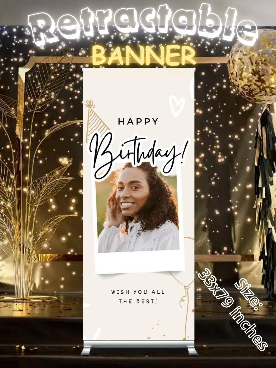 Custom Birthday Retractable Banner - Personalized Birthday Party ...