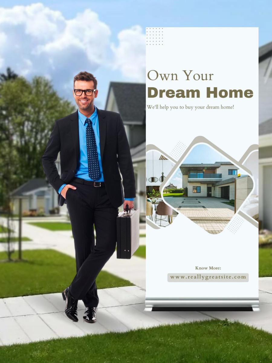 Custom Realtor Retractable Banner - Personalized Real Estate Open House ...