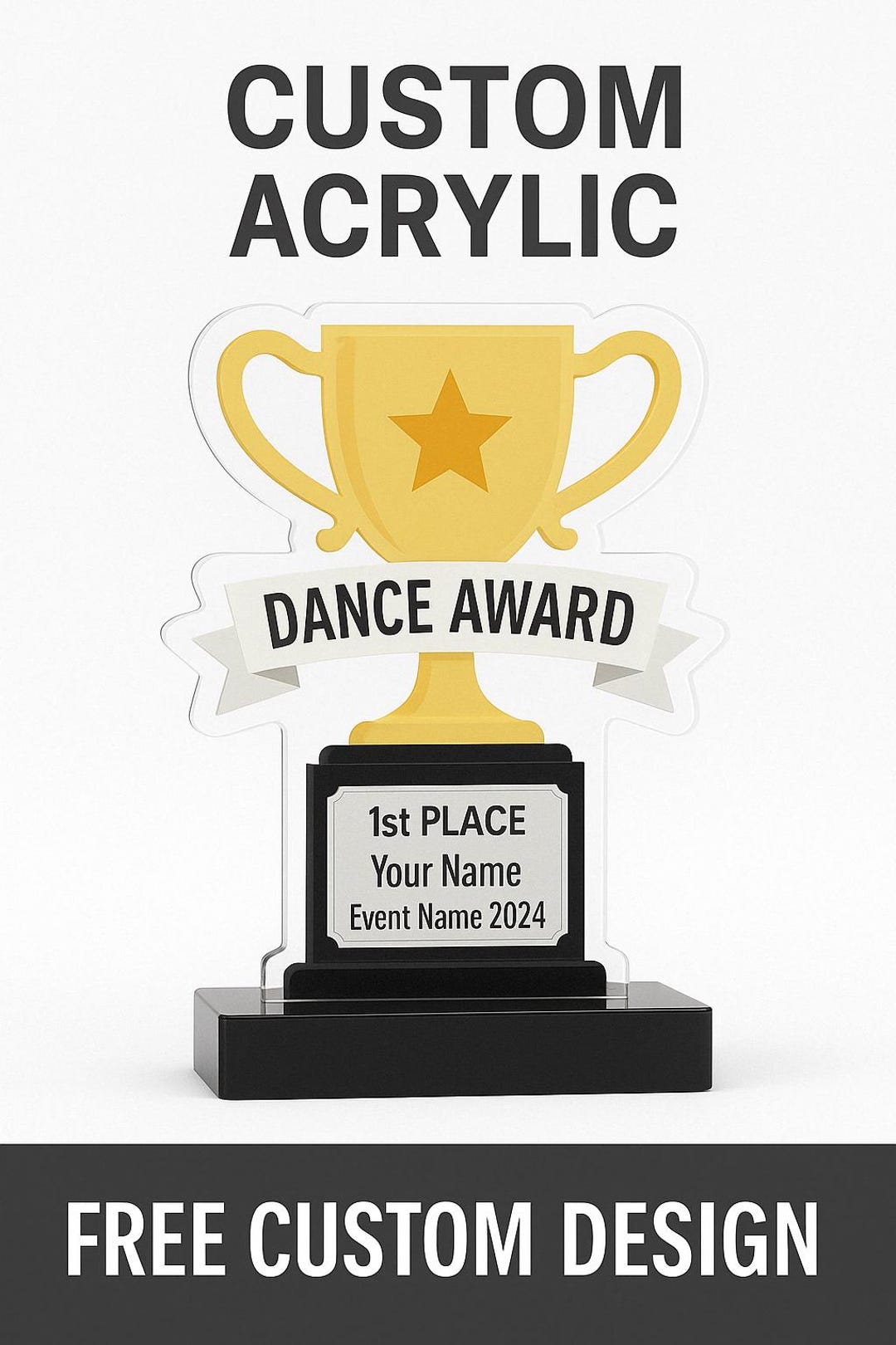 Dance Competition Acrylic Trophy – Personalized Award for Dancers ...