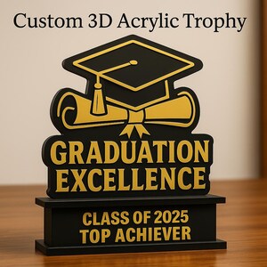 Custom 3D Graduation Acrylic Trophy With Name and Class Year ...