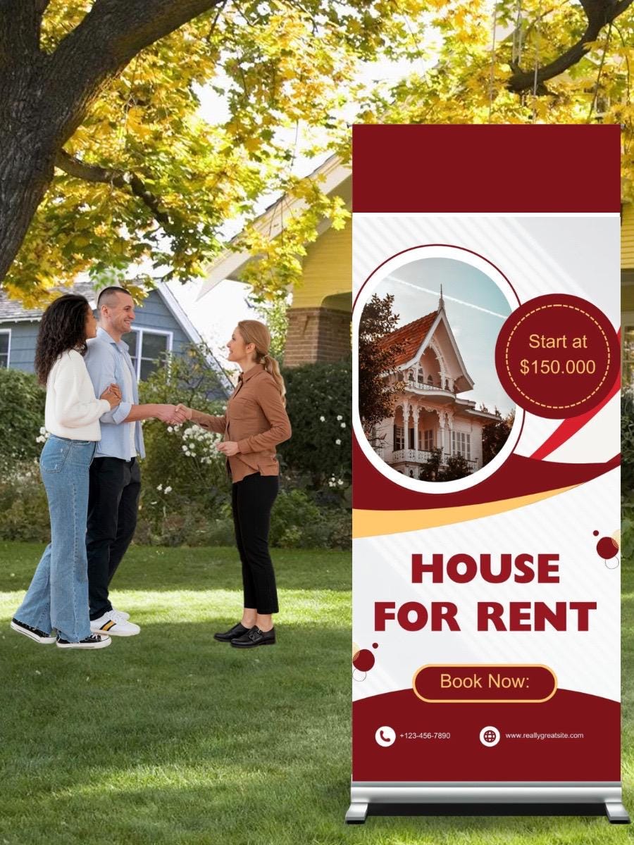 Custom Realtor Retractable Banner - Personalized Real Estate Open House ...