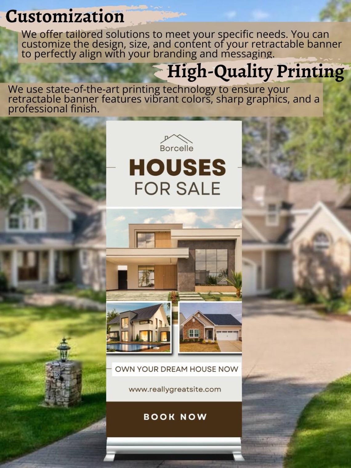 Custom Realtor Retractable Banner - Personalized Real Estate Open House ...