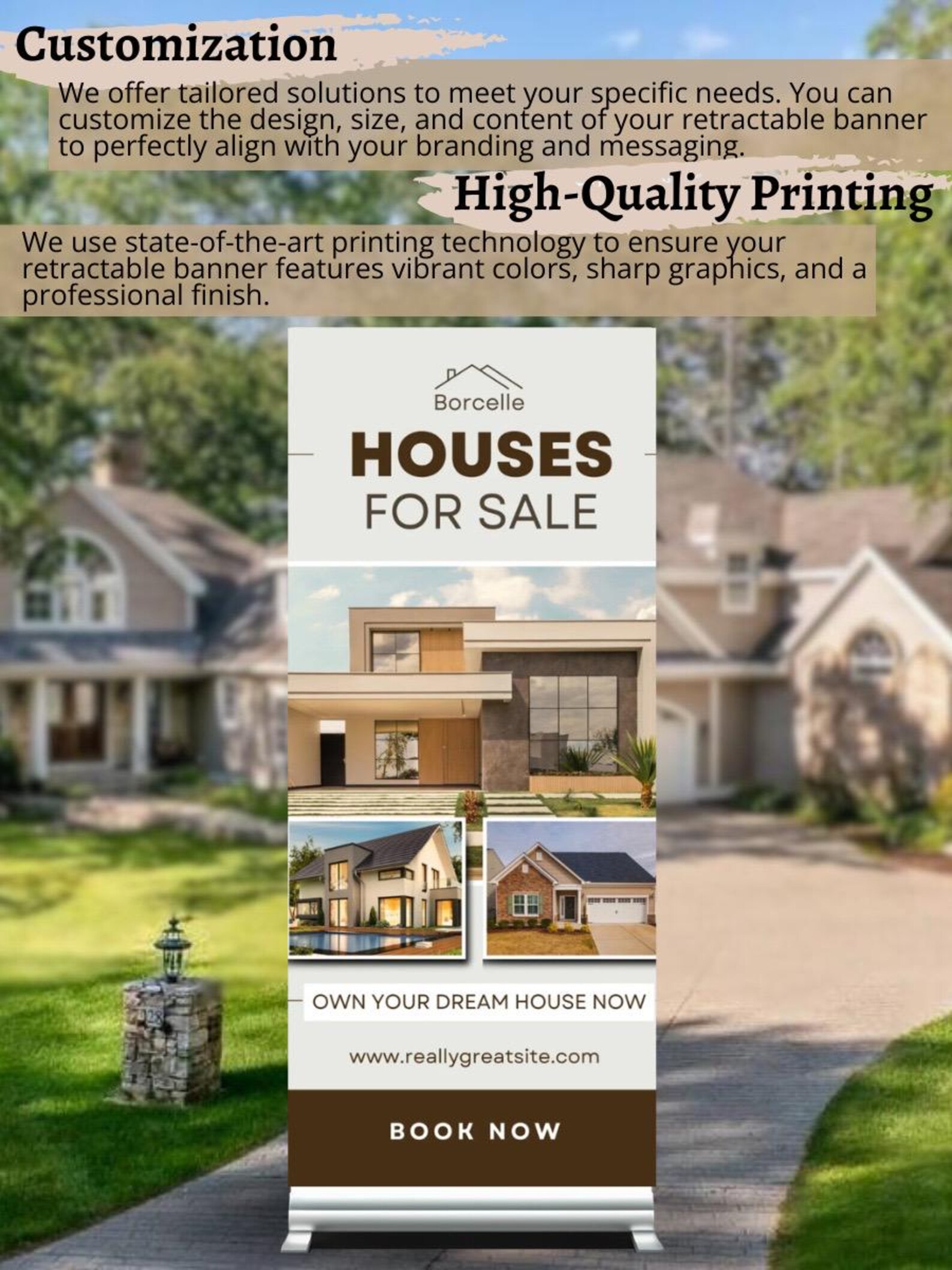 Custom Realtor Retractable Banner - Personalized Real Estate Open House ...