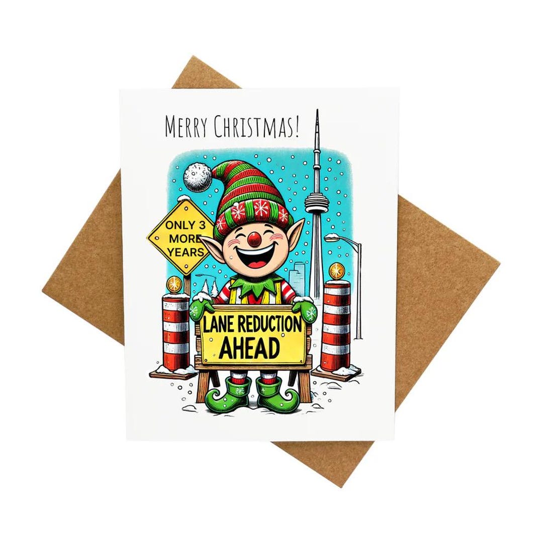Toronto Elf in Construction Zone Christmas Greeting Card [caption ...