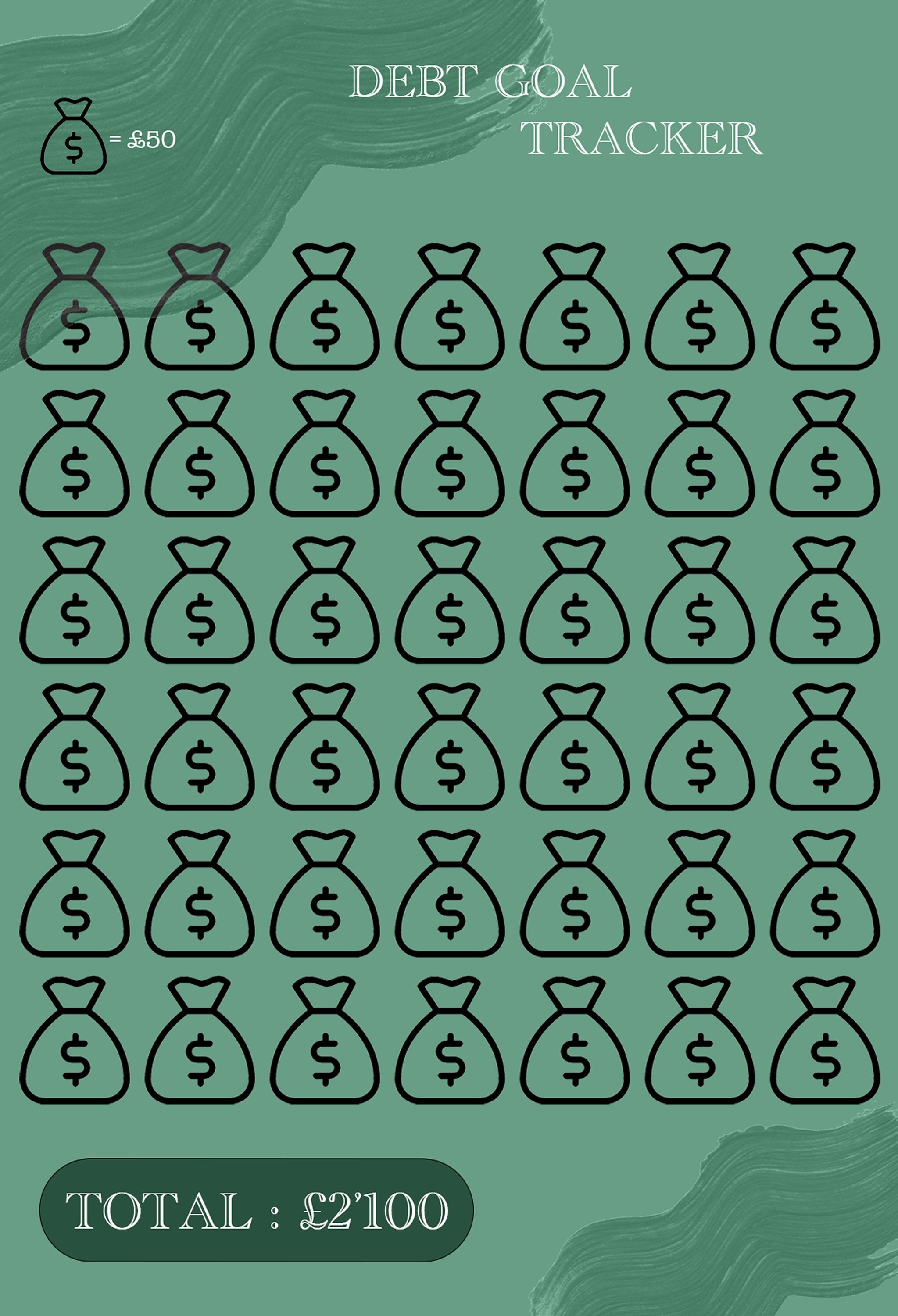 Digital Download Debt Goal Tracker Budgeting Cash Stuffing - Etsy