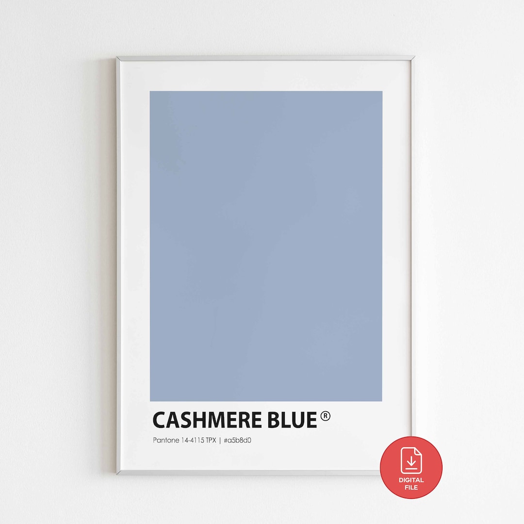Pantone Cashmere Blue Color Palette 14-4115TPX Digital Print, Wall Art ...