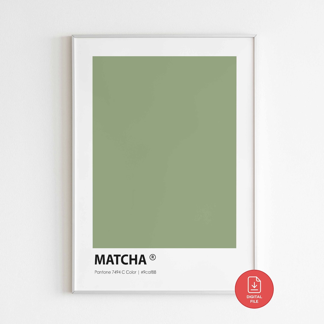 Pantone Matcha Sheet Coffee Inspired Pantone Color Palette Digital ...