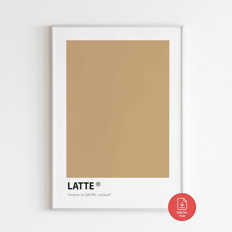 Lamina Pantone Latte Coffee Inspired Pantone Color Palette Digital ...