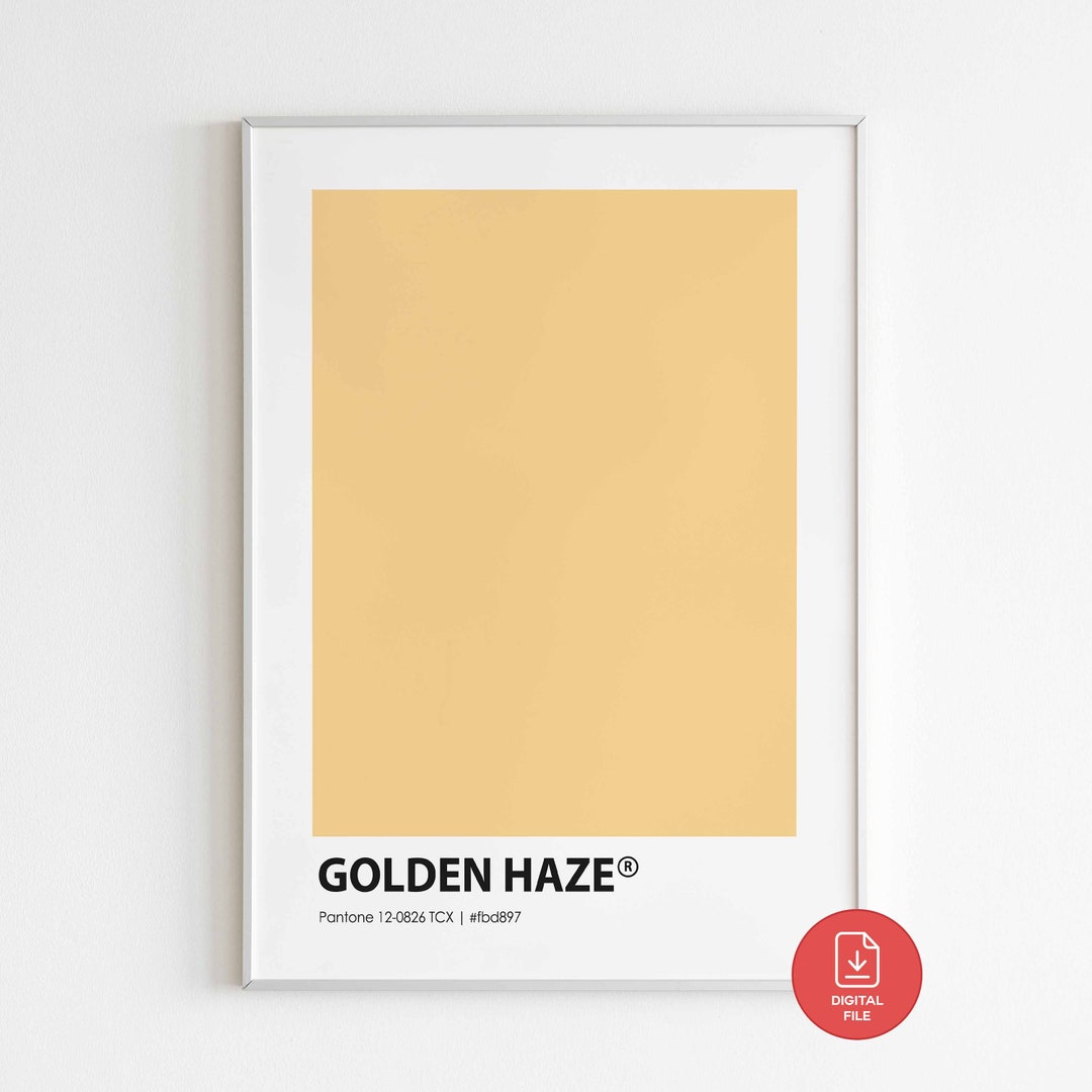 Pantone Golden Haze Color Palette 12-0826 TCX Digital Print, Wall Art ...
