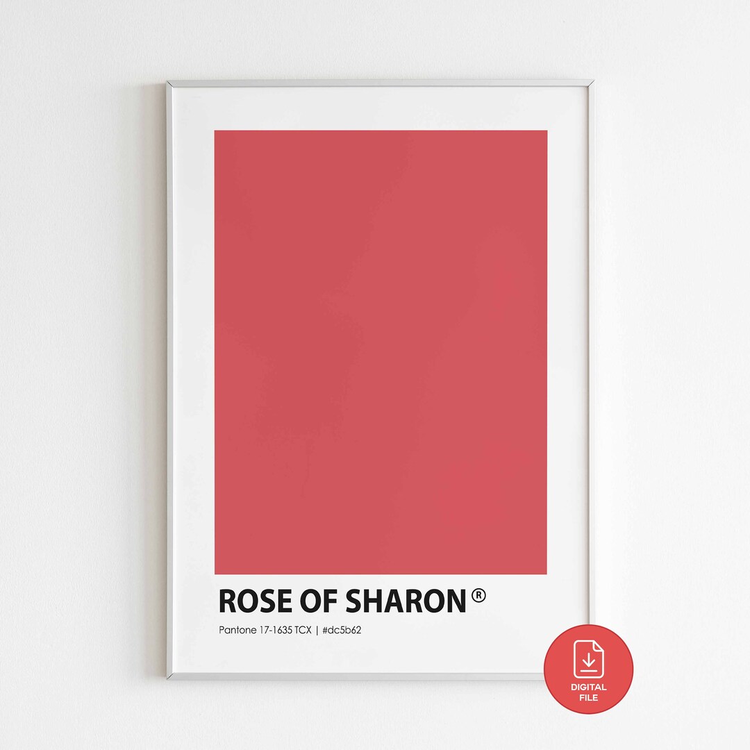 Pantone Rose of Sharon Color Palette 17-1635 TCX Digital Print, Wall ...