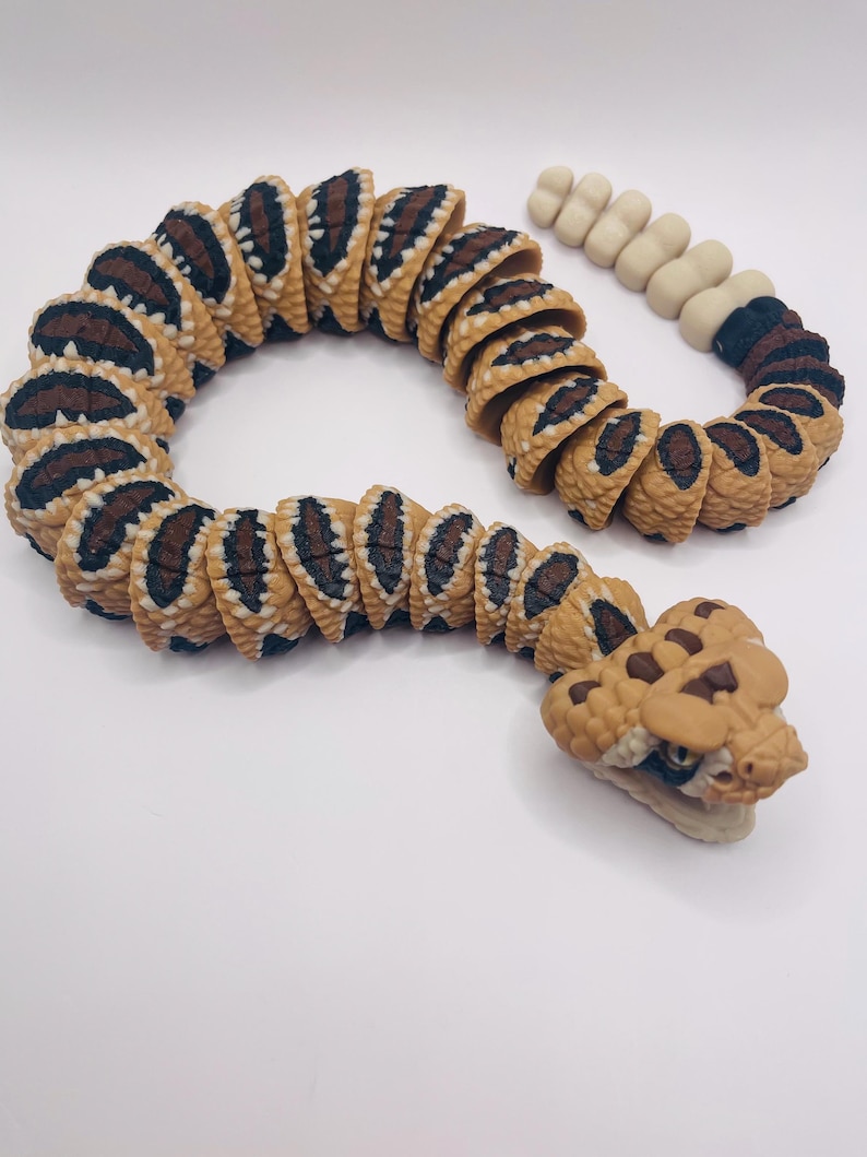 Articulating 3D Printed Diamondback Rattlesnake: Realistic Flexible ...