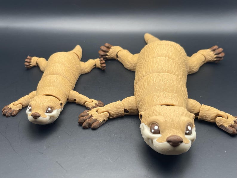 3D Printed Articulated River Otter Figure: Mama and Baby - Etsy