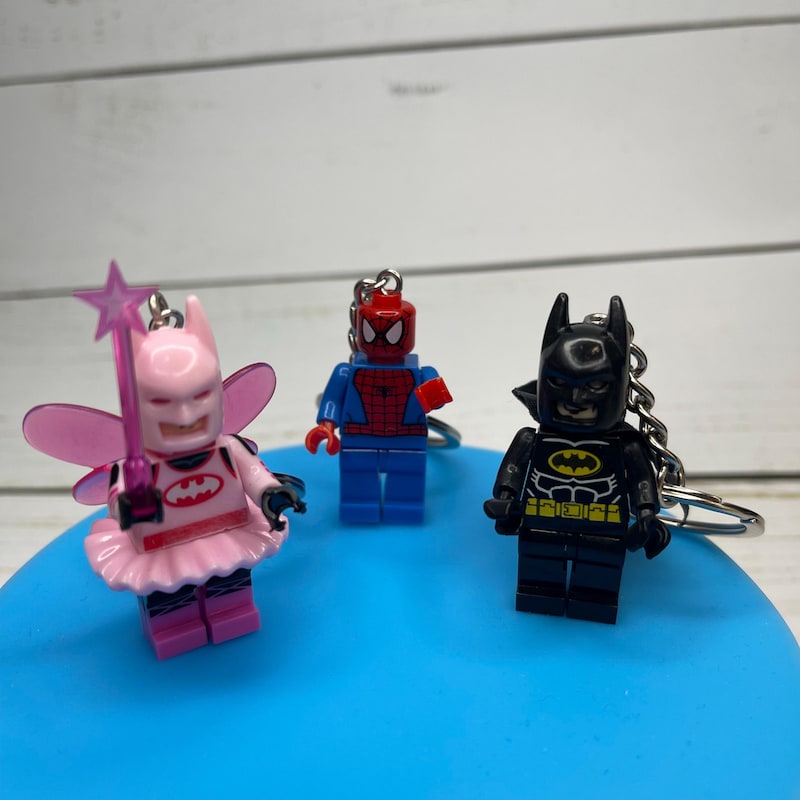 Pink batman lego keychain - Etsy