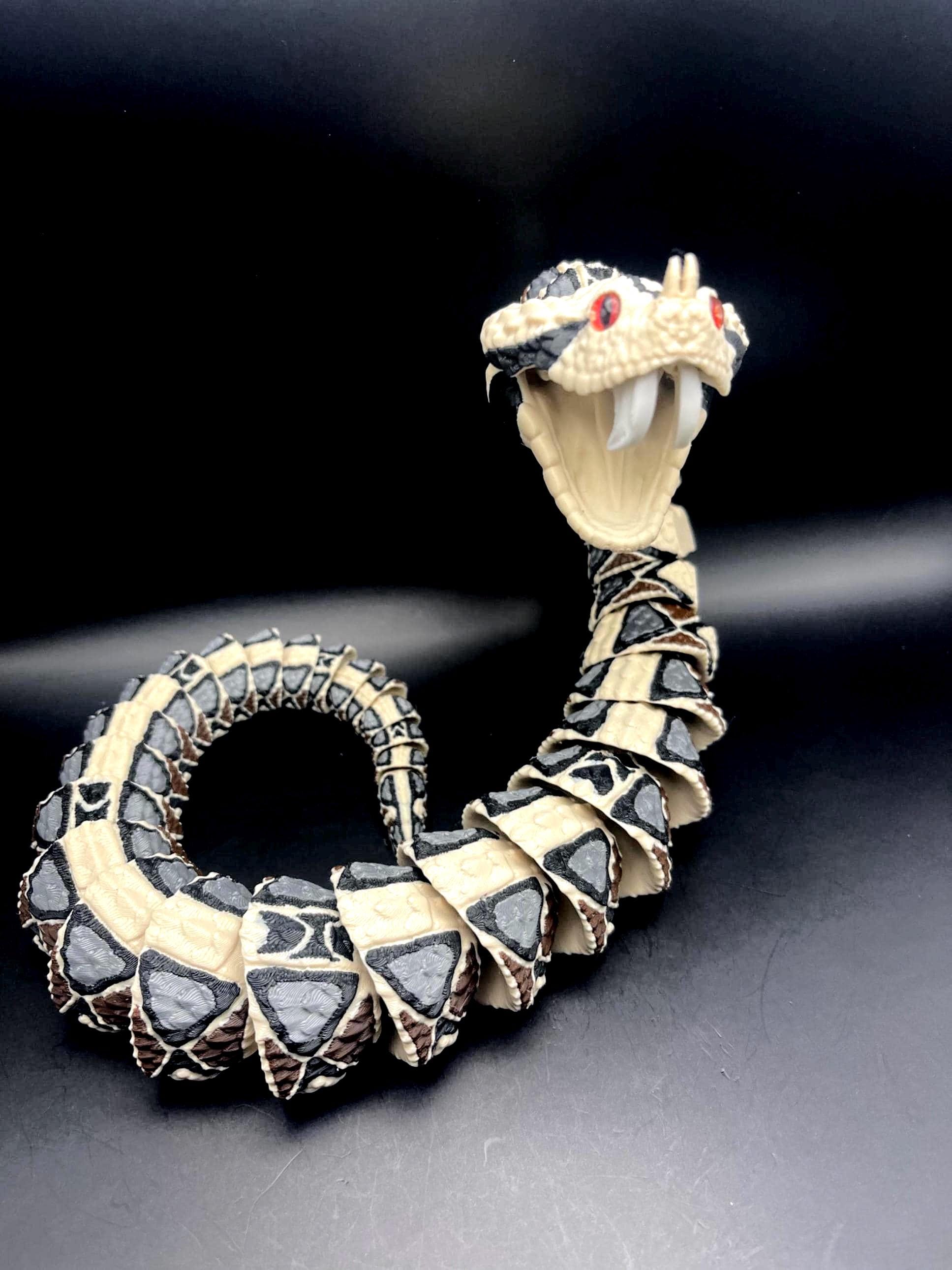 Realistic Articulating Gaboon Viper Snake Desk Birthday and Fidget Toy ...