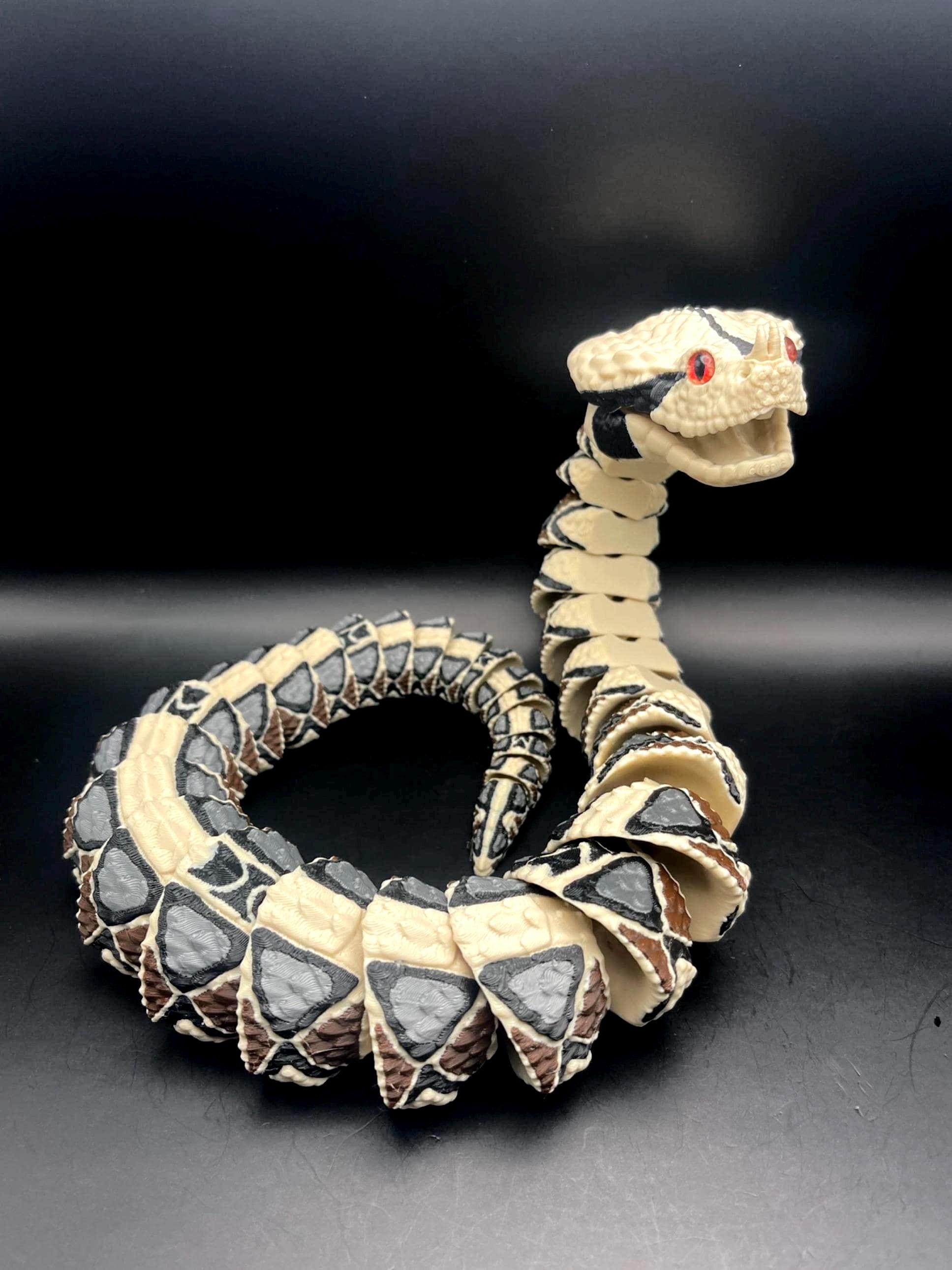 Realistic Articulating Gaboon Viper Snake Desk Birthday and Fidget Toy ...
