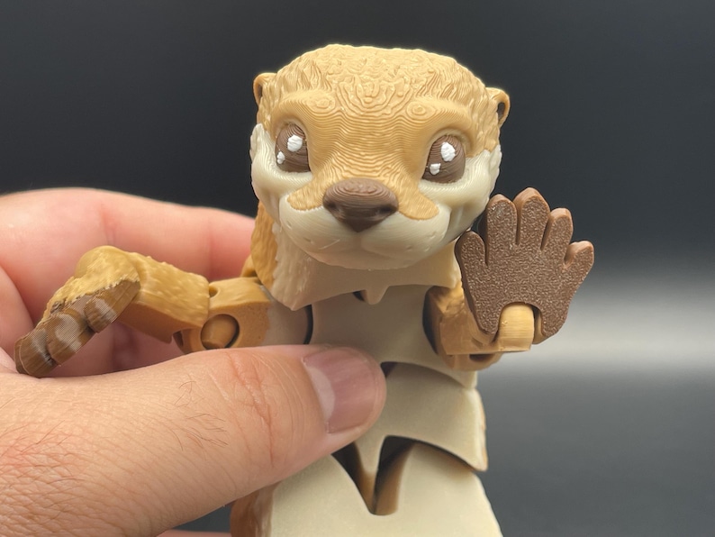 3D Printed Articulated River Otter Figure: Mama and Baby - Etsy